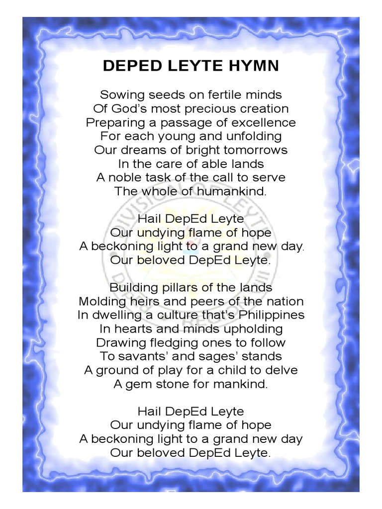 DepEd Leyte Hymn Summary | PDF