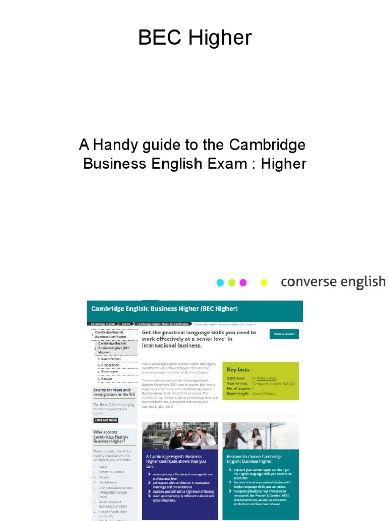BEC Higher Guide | Multiple Choice | Conversation