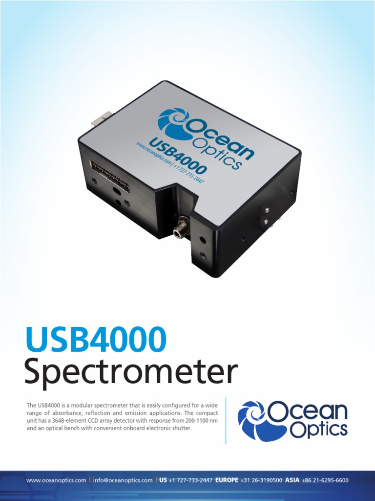 USB4000 Product Sheet | PDF | Science & Mathematics | Computers