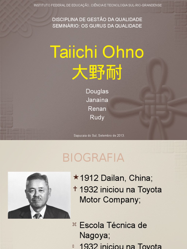 Taiichi Ohno | PDF | Toyota | Indústrias