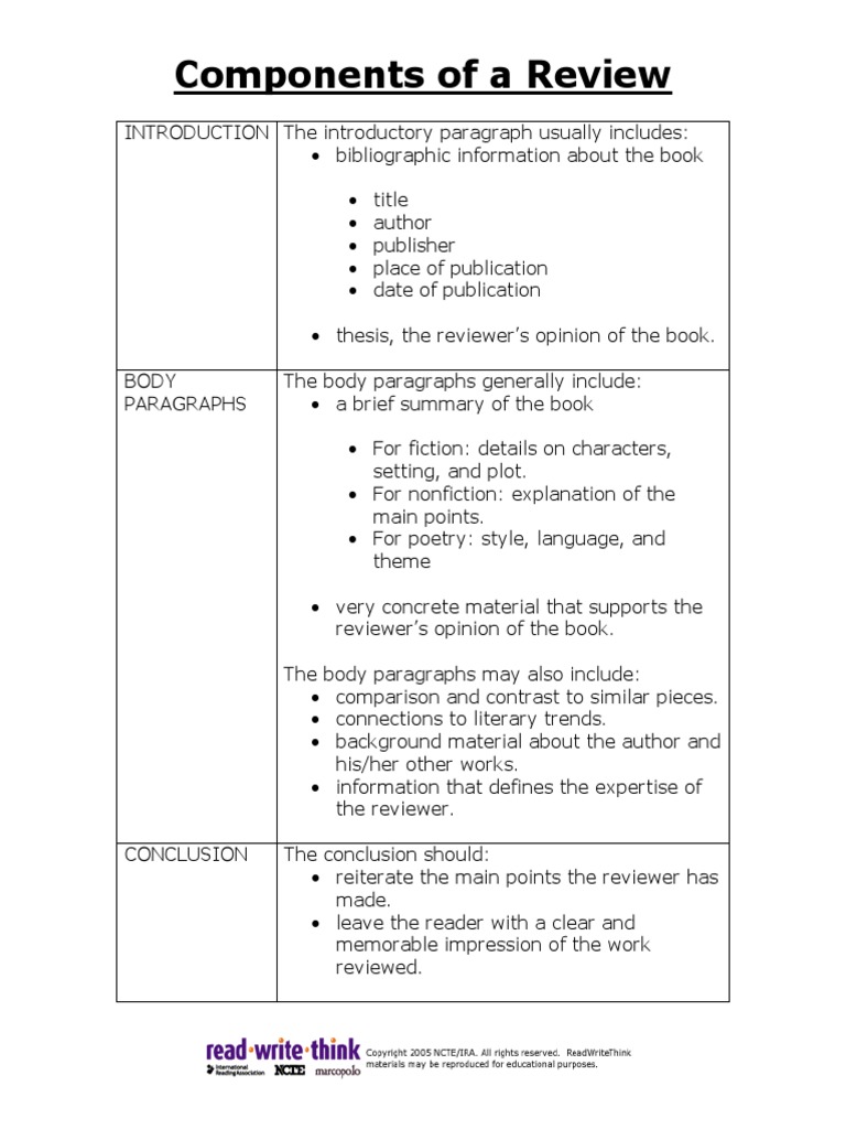 A Guide to Crafting Effective Book Reviews: Components, Structure, and ...