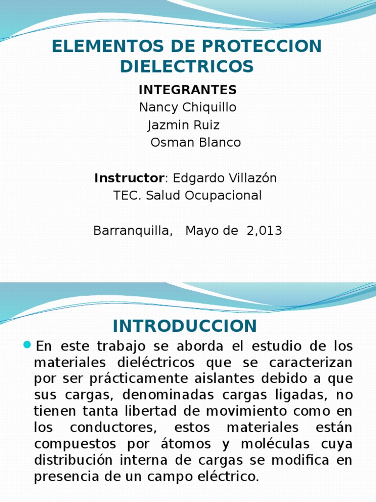 Presentacion Epp Dielectricos | PDF | Guante | Electricidad