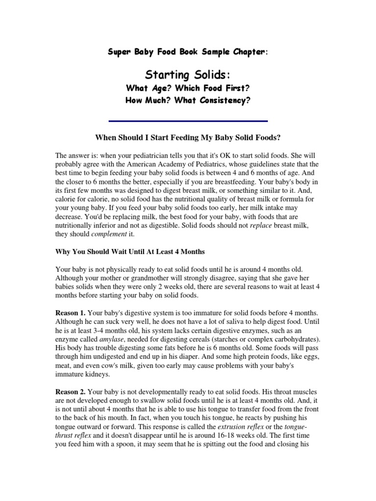 Super Baby Food Starting Solids | PDF | Infants | Eating