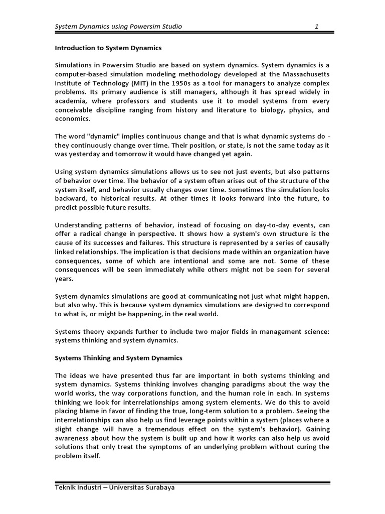 Week 10 11 System Dynamics Using-Powersim Studio 2005 | PDF ...