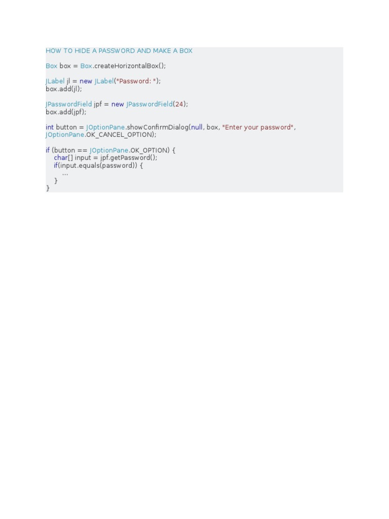 How To Hide A Password and Make A Box | PDF