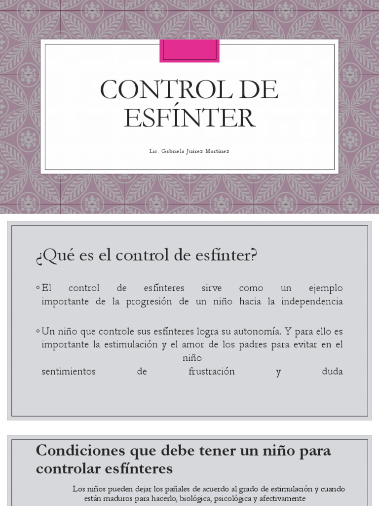 1 Control de Esfínter (Presentación) | PDF | Adultos | Cerebro