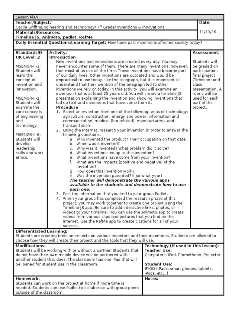 Lesson Plan: The Teacher Will Demonstrate The Various Apps Available To ...