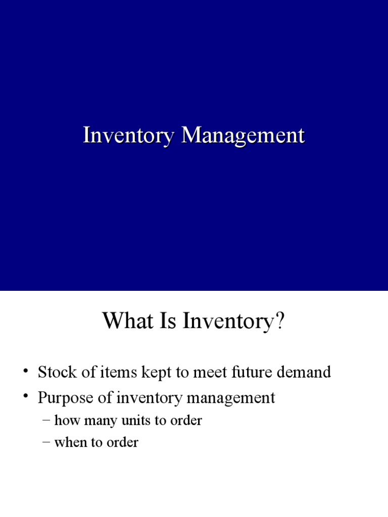Inventory Management | PDF | Inventory | Business Economics