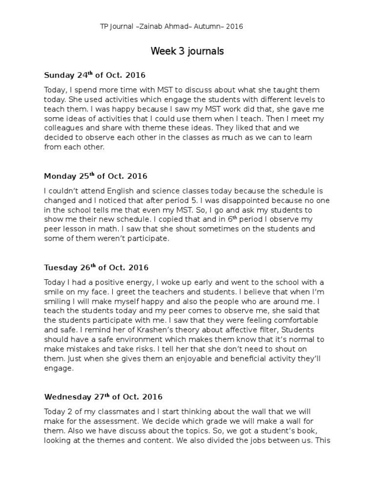 Week3 Journals | PDF | Learning | Education Theory