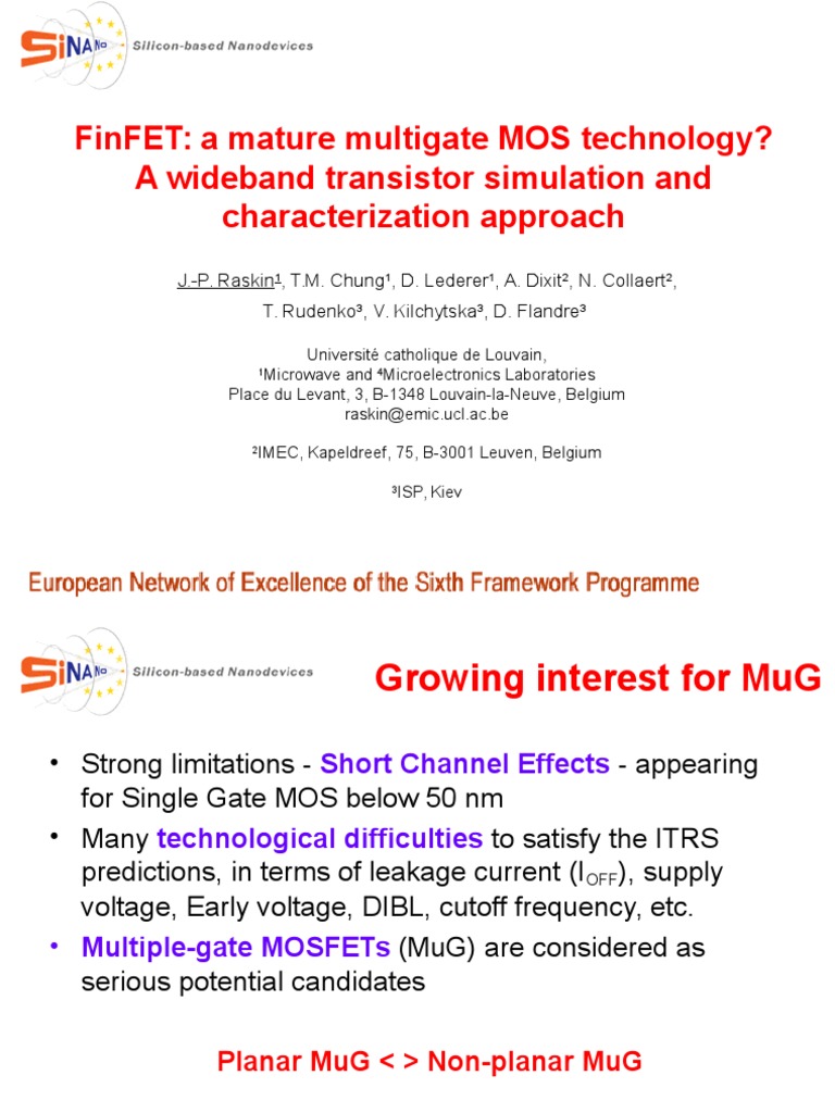Finfet: A Mature Multigate Mos Technology? A Wideband Transistor ...