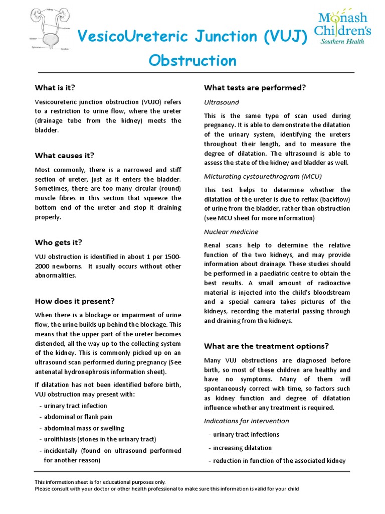 VUJ Obstruction | Medical Specialties | Diseases And Disorders
