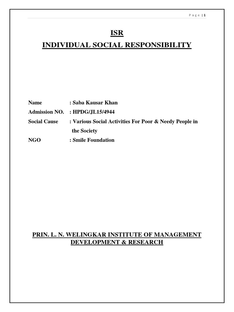 Isr - Project 2 | PDF | Corporate Social Responsibility | Empowerment