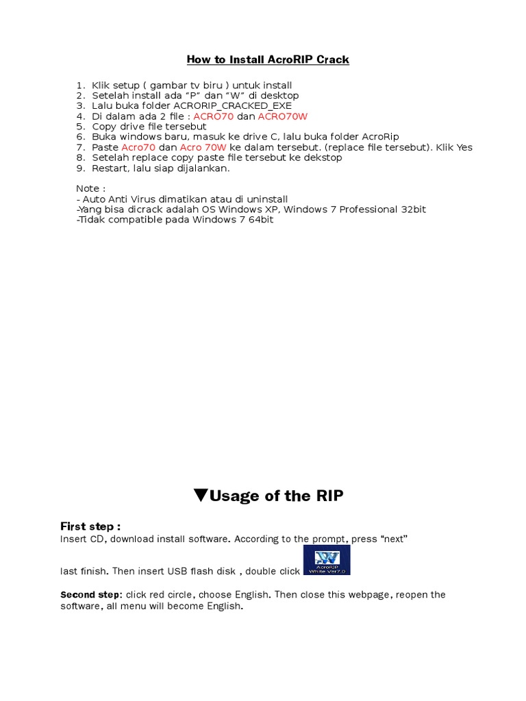 Usage of RIP Software | PDF | Ink | Microsoft Windows