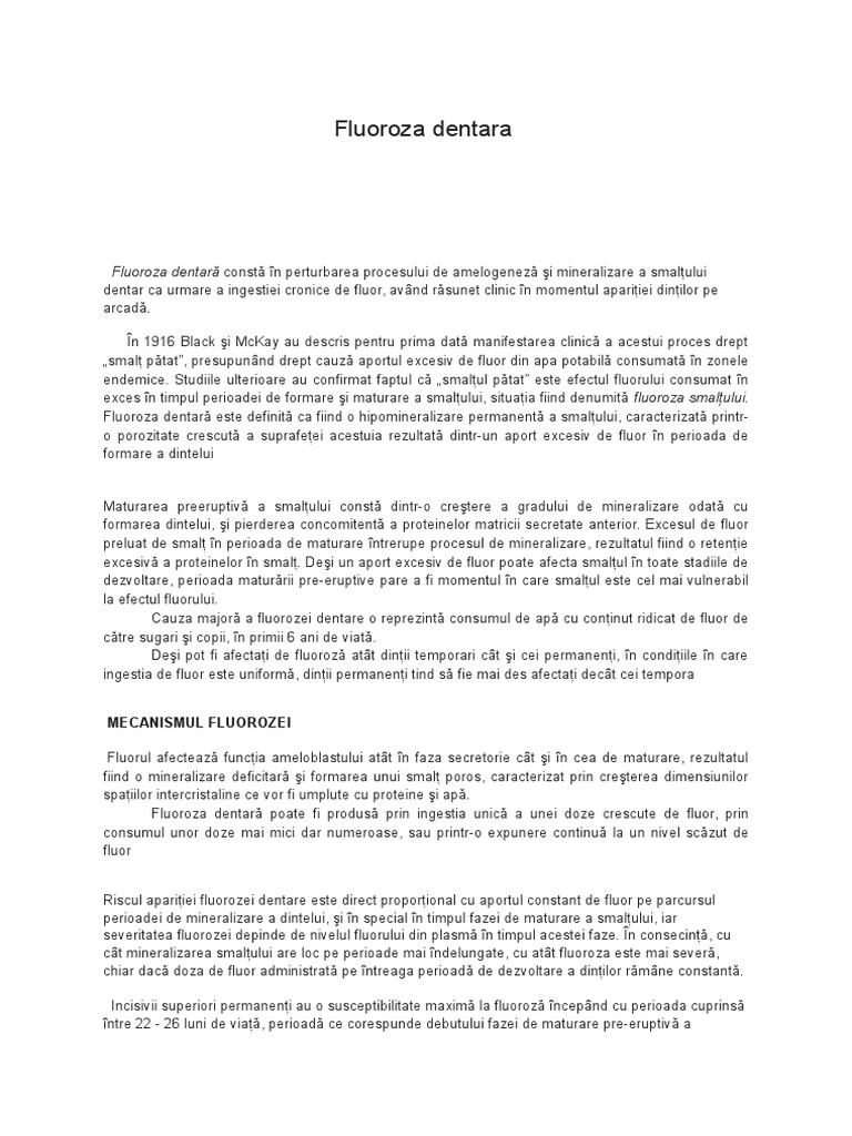 Fluoroza Dentara | PDF