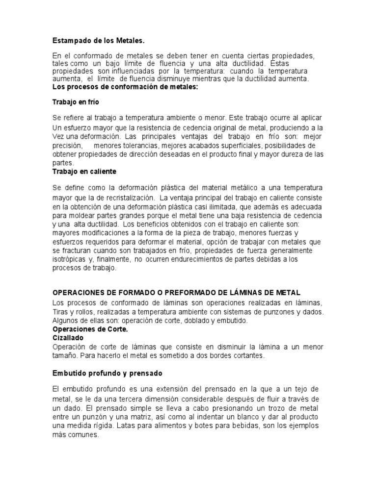 Procesos de Estampado de Metales | PDF | Forjar | Extrusión