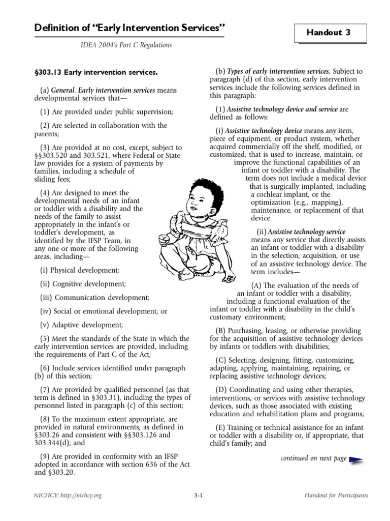 Definition of "Early Intervention Services" | PDF | Speech Language ...