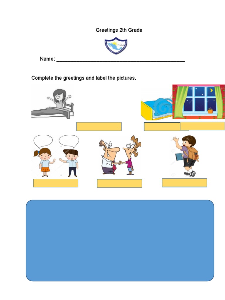 2nd Grade Greetings Activity | PDF