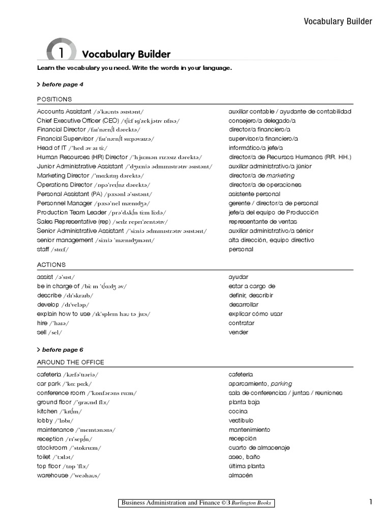 Business Administration & Finance. Vocabulary | PDF | Dividend | Economies