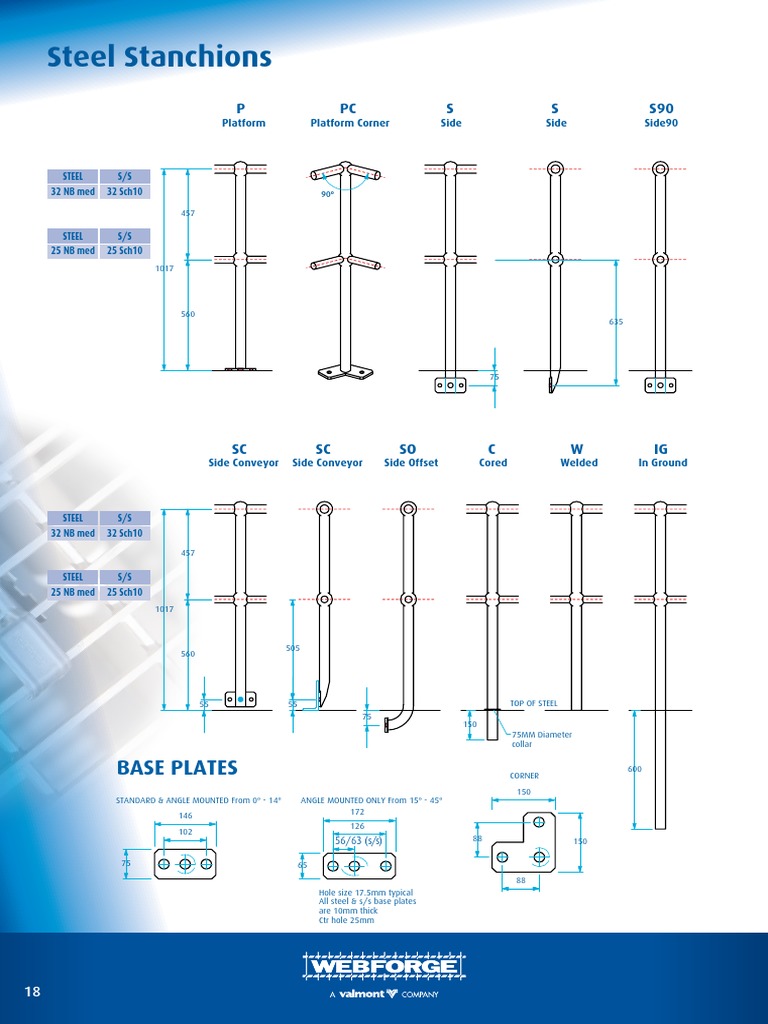 Access Handrail Stanchions | PDF | Pipe (Fluid Conveyance) | Screw