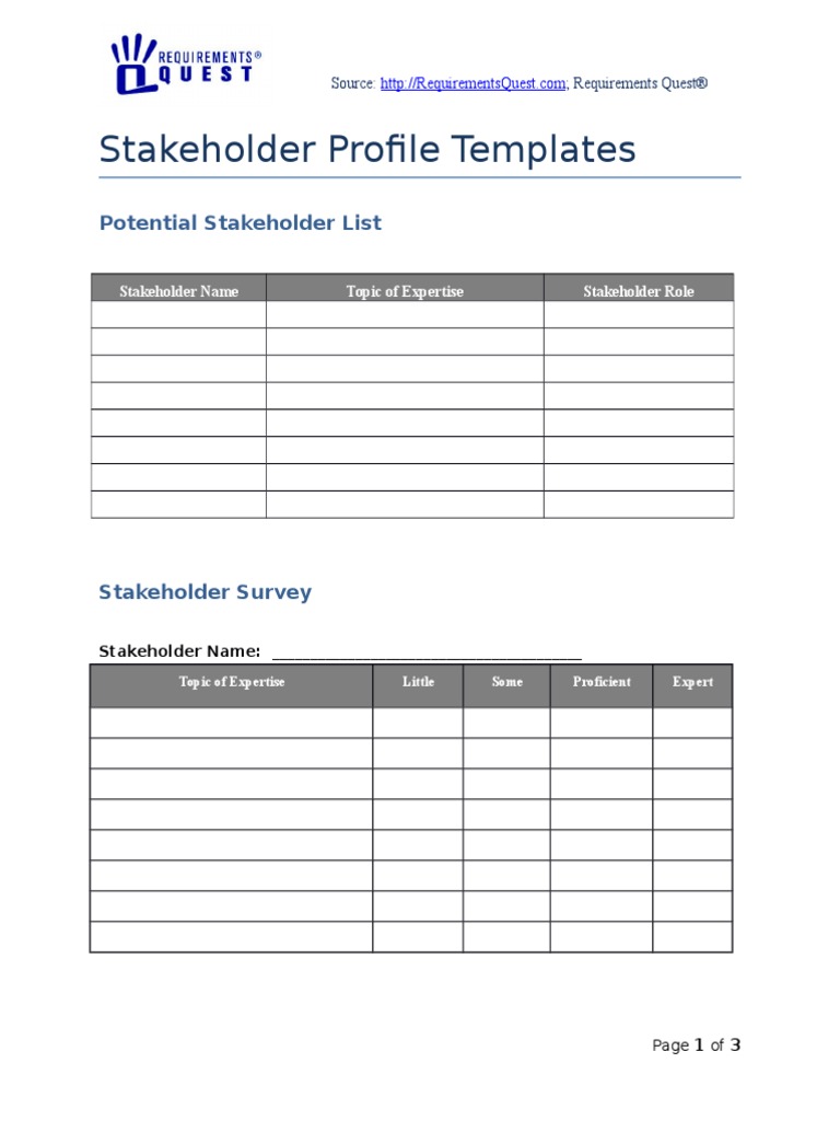 Stakeholder Profile Template | PDF