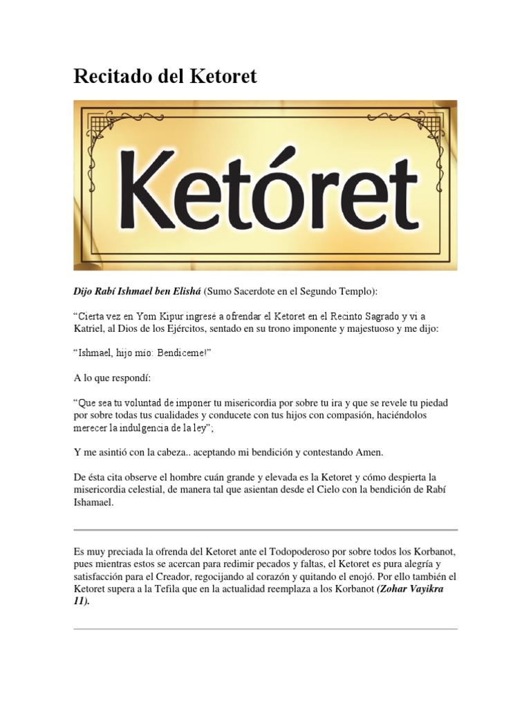 Recitado Del Ketoret