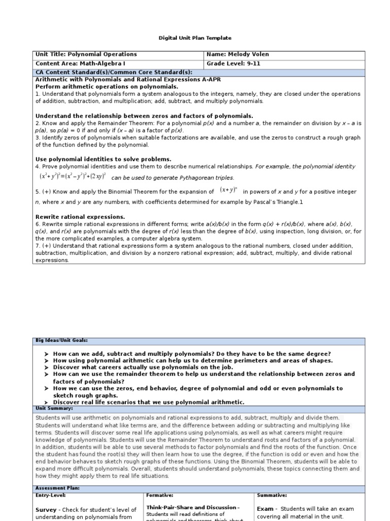 Digital Unit Plan Template | PDF | Teaching Methods & Materials | Computers