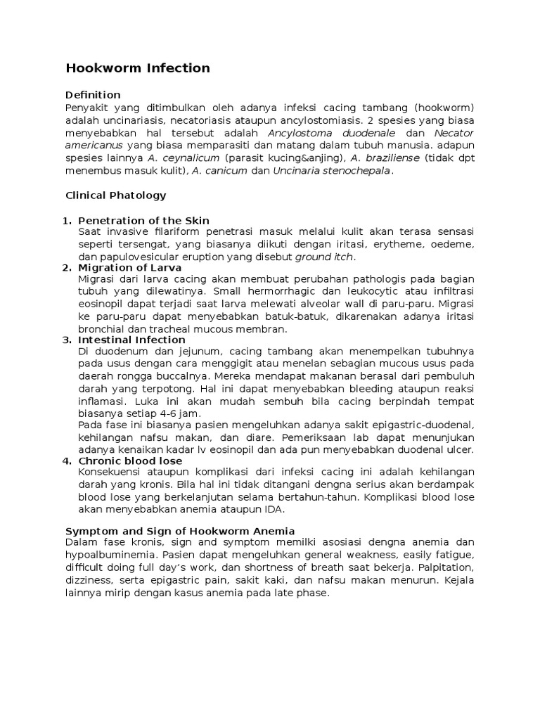 Hookworm Infection Anemia | PDF