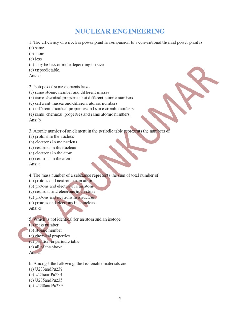 Nuclear Engineering | PDF | Nuclear Reactor | Nuclear Fission
