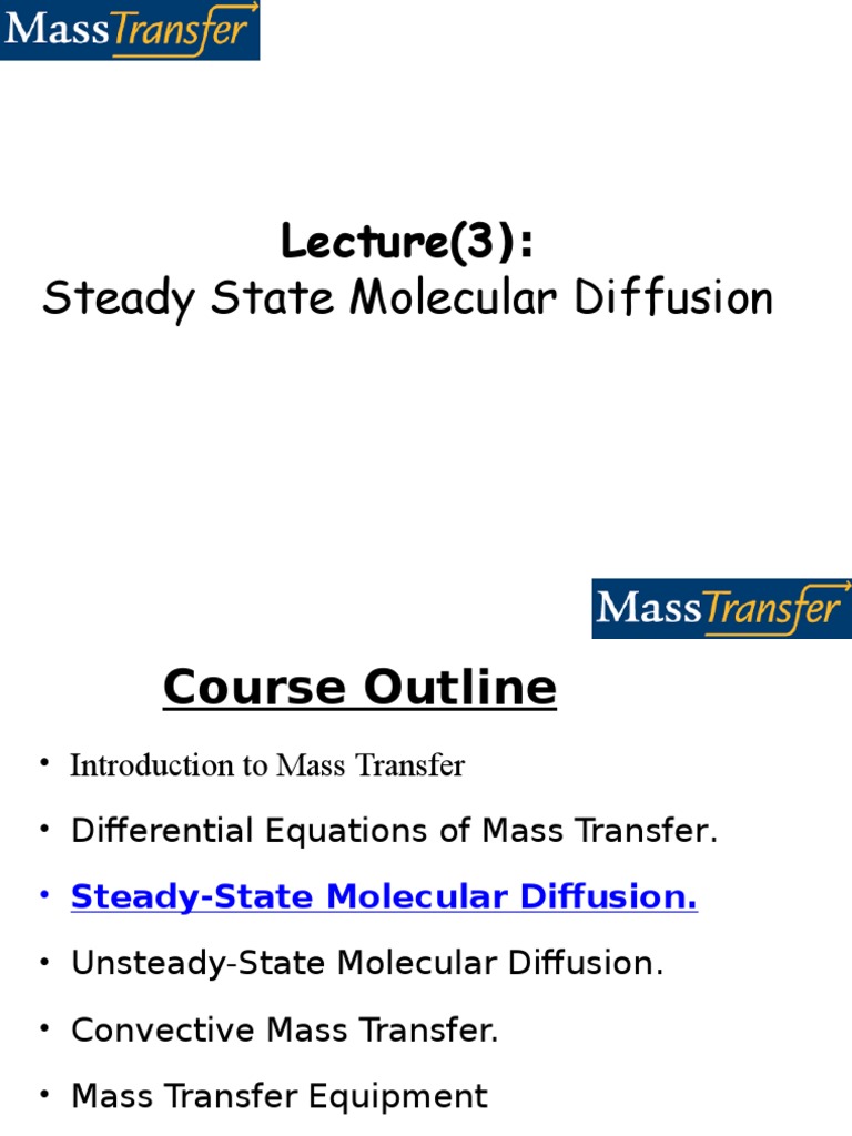 Steady State Molecular Diffusion Overview | PDF