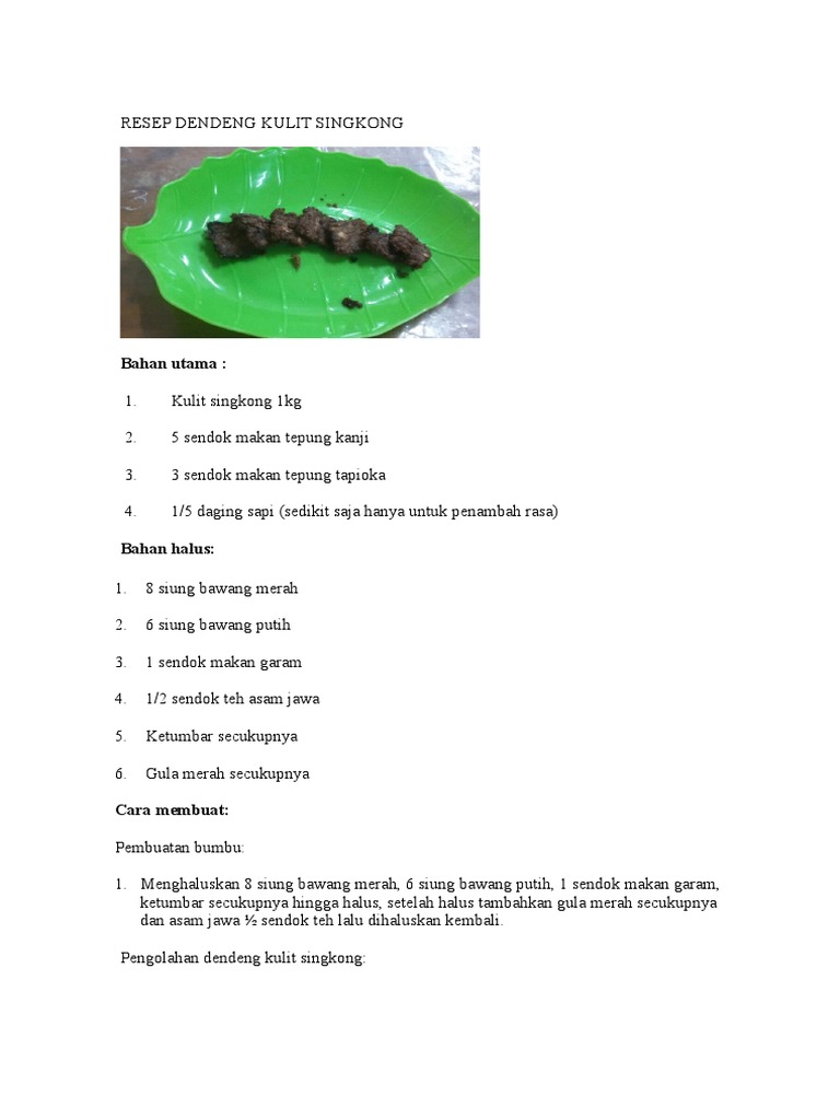 Kliping Resep Dendeng Kulit Singkong | PDF