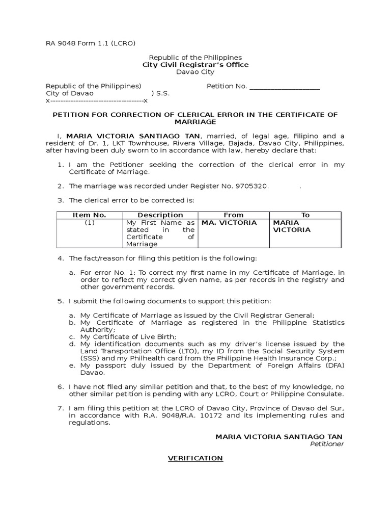 RA 9048 Form 2 | PDF | Identity Document | Government And Personhood