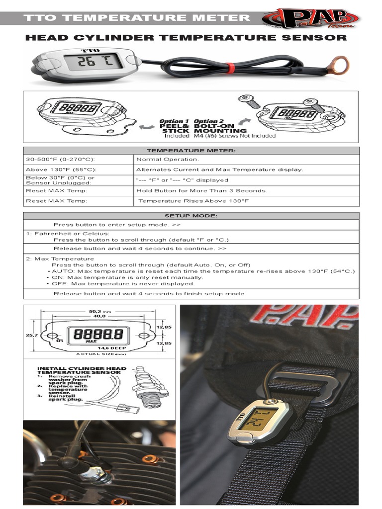 Tto Temperature Meter: Head Cylinder Temperature Sensor | PDF