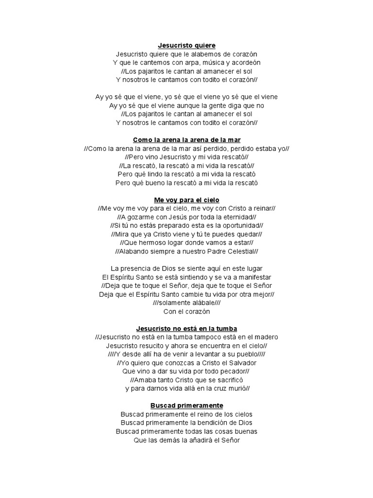 Coros Pentecostales de Alabanza | PDF | Cristo (título) | espíritu Santo