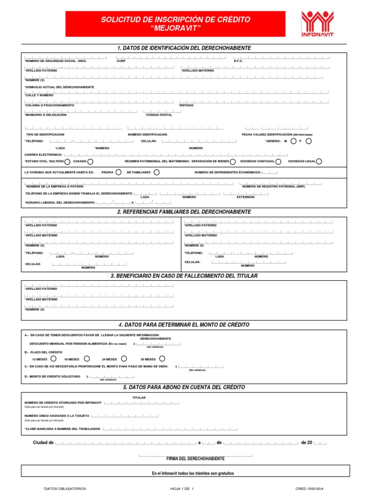 Solicitud Credito Mejoravit