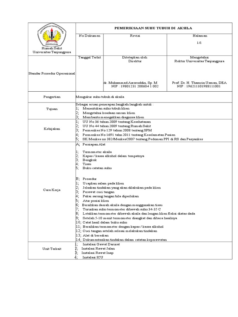 Pemeriksaan Suhu Tubuh Aksila | PDF | Kesehatan Holistik