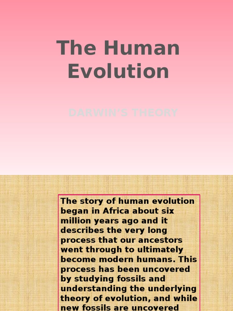 The Human Evolution: Darwin'S Theory | PDF