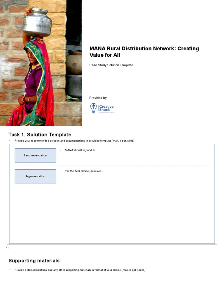 Creative Shock'16 Preliminary Case Study Solution Template | PDF