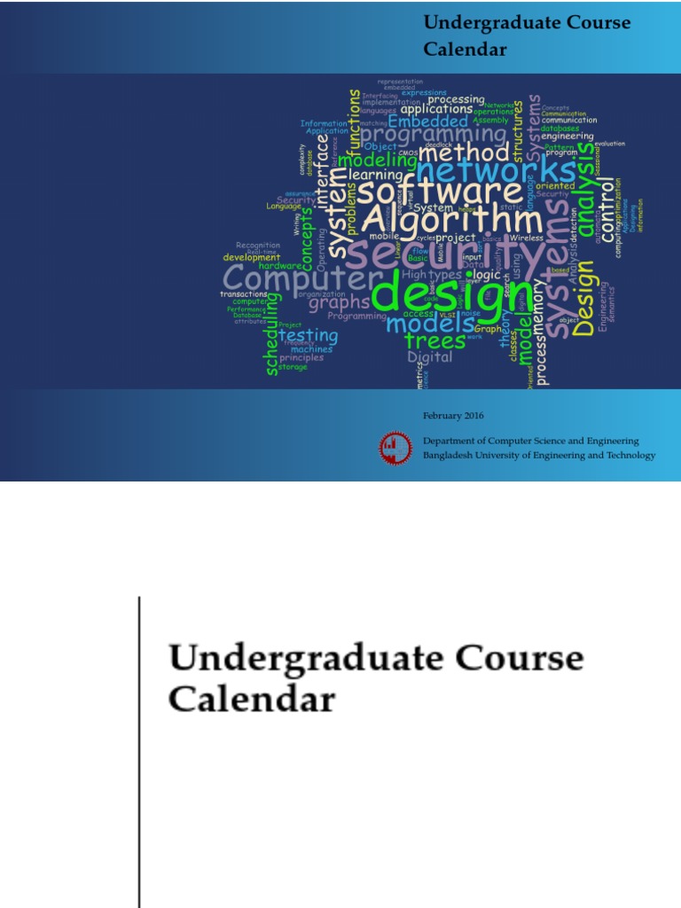 CSE BUET UG Course Calendar 2016 | PDF | Computer Science | Academic Degree