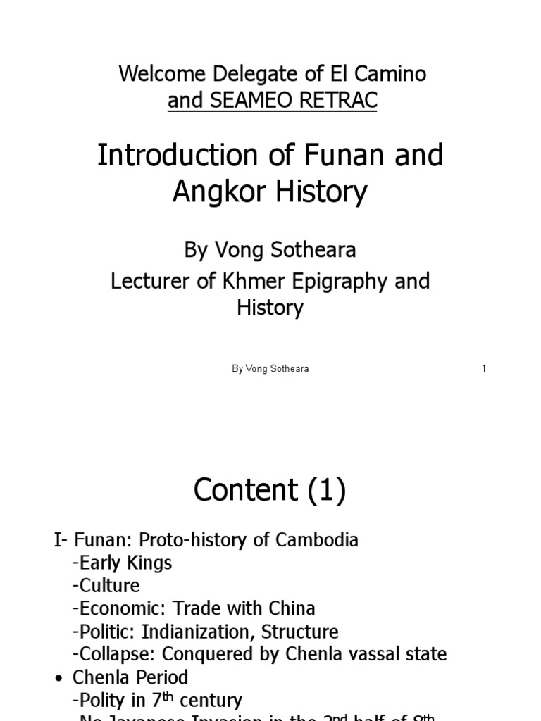 Introduction to the History of Funan and Angkor Civilizations | PDF ...