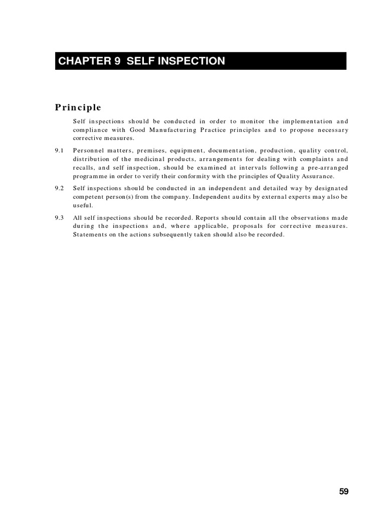 Chapter 9 - Self Inspection PDF | PDF
