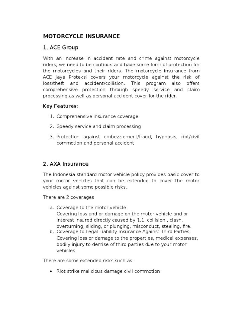 Motorcycle Insurance | PDF | Vehicle Insurance | Insurance