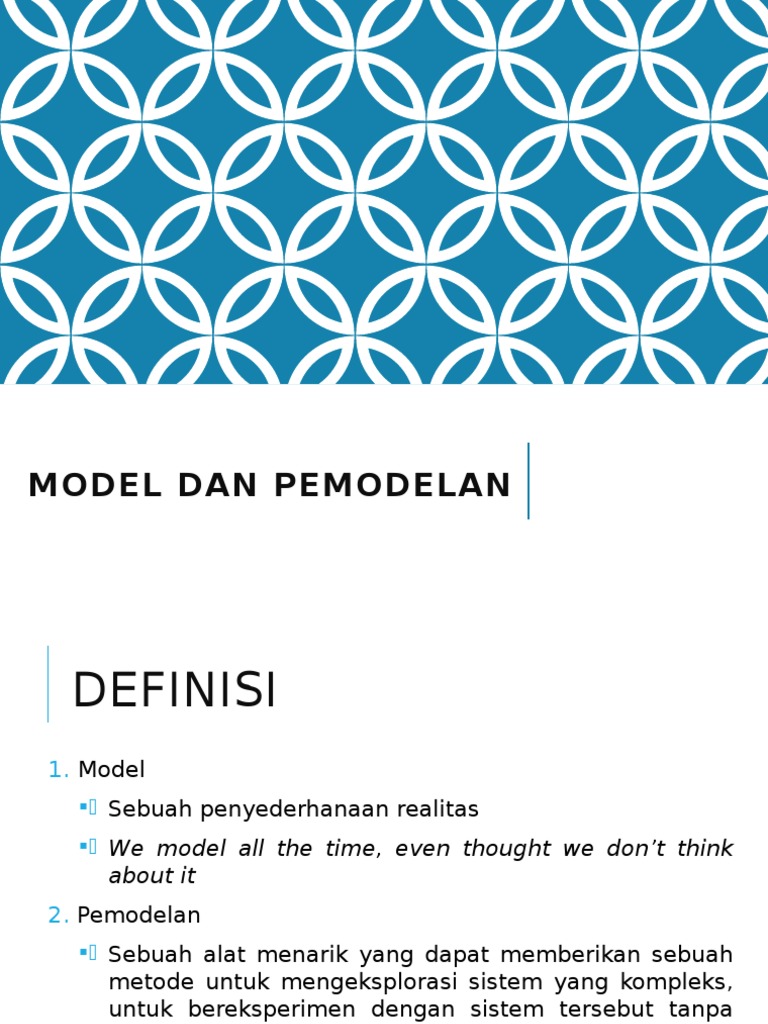 Pemodelan: Definisi dan Klasifikasi | PDF