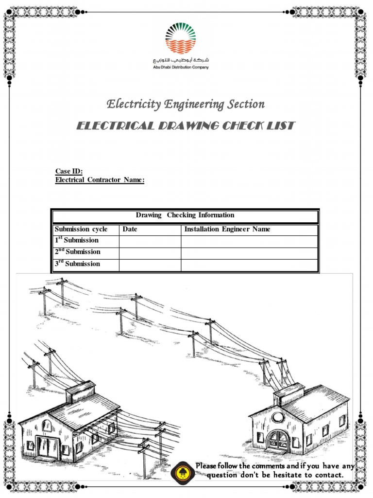 Electrical Drawings Checklist Updated | Electrical Equipment | Equipment