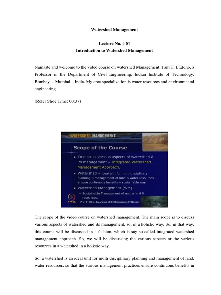 Watershed Management | PDF | Water Cycle | Hydrology