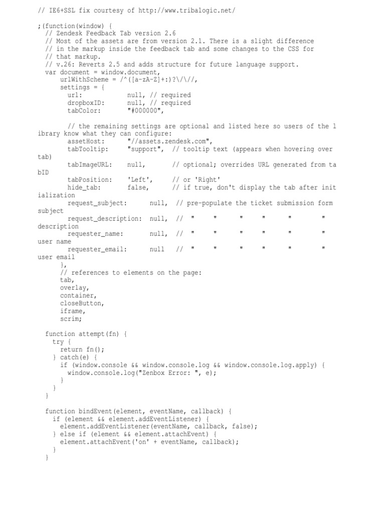 Zenbox Js | PDF | Web Development | Hypertext