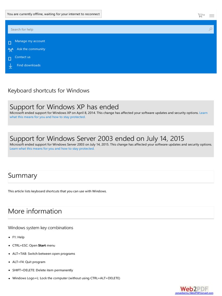 Support For Windows XP Has Ended | PDF | Microsoft Windows | Computer ...