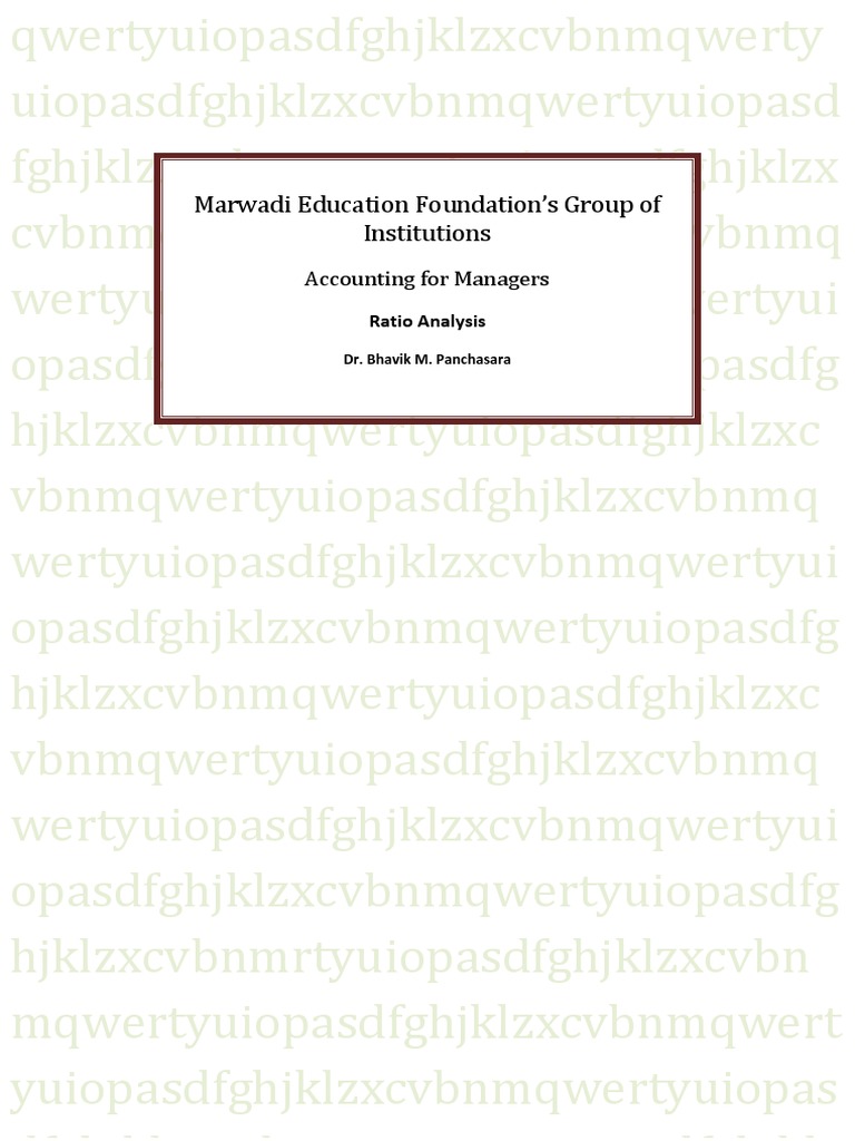 Ratio Analysis Numerical Questions | PDF | Equity (Finance) | Revenue