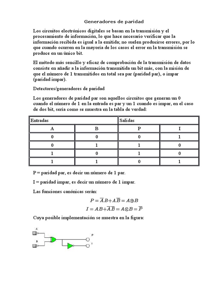 Generadores de Paridad | PDF