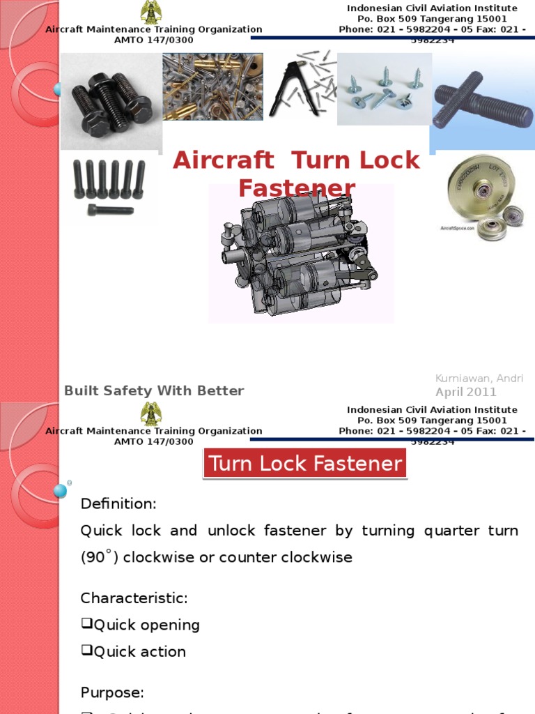 Aircraft Turn Lock Fastener | PDF | Manufactured Goods | Mechanical ...