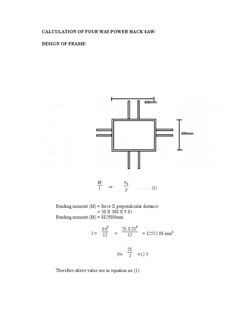 Four Way Hacksaw All Calculation | PDF